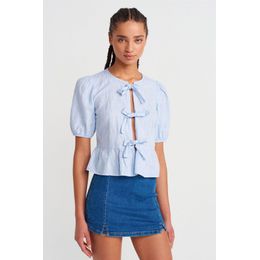 Damen-Crop-Bluse mit Schleifendetail