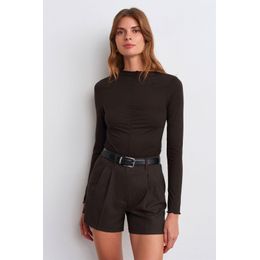 Slim Fit Langarm-Jerseybluse