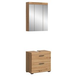 Badm&ouml;bel-Set Welltime "SIENA, 2 tlg., bestehend aus: Waschbeckenunterschrank, Spiegelschrank", artisan eiche nachbildung, B:60cm H:191cm T:34cm, Holzwerkstoff, Kastenm&ouml;bel-Sets, Badm&ouml;bel-Set, in verschiedenen Farben erh&auml;ltlich, Badm&ouml;bel, Kombination, Badezimmer