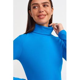 Damen Slim Fit Turtleneck-Jerseybluse