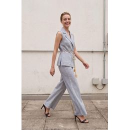 Gestreiftes &auml;rmelloses Westen- und weite Hose-Set