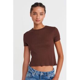 Damen Rippendesignt Crop-Top