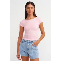 Damen Crop-Top mit quadratischem Ausschnitt und Cut-Out