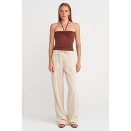 Hochtaillierte Weite-Leg-Hose mit Bindeg&uuml;rtel