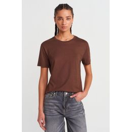 Damen Baumwoll-Modal Rundhals-T-Shirt