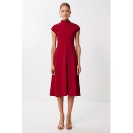 A-Linien-Midikleid mit halbem Rollkragen