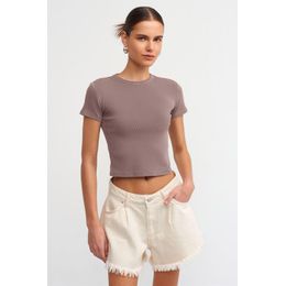 Damen Slim Fit Crop T-Shirt