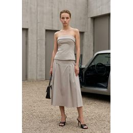 Tr&auml;gerlose Bluse und Hochtaillen-Midirock-Set
