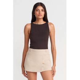 Rippstrick Halterneck Slim-Fit Bluse