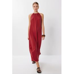 Halterneck Drapiertes Midi-Kleid