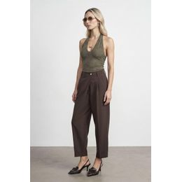 Hoch taillierte weite Crepe-Hosen