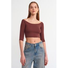 Damen Off-Shoulder Crop Bluse