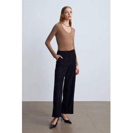 Hochtaillierte Weite Beine Kunstlederhose