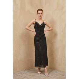 Damen Punktedruck Chiffon Maxikleid