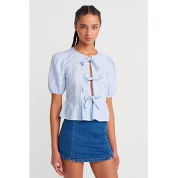 Damen-Crop-Bluse mit Schleifendetail