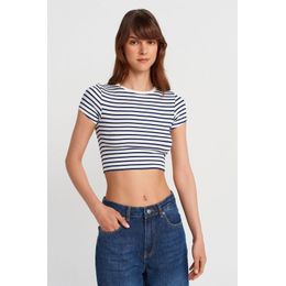 Gestreifte Crop-Top-Bluse
