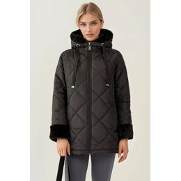 Kapuzenshirt langer Puff-Daunenmantel
