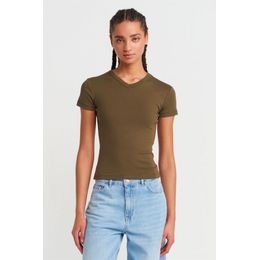 Slim Fit Baumwoll V-Ausschnitt T-Shirt