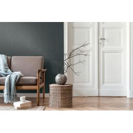 Livingwalls Vliestapete LIVING WALLS "Unitapete Leausenstruktur - Vliestapete modern", dunkelgr&uuml;n, B:0,53m H:0,02m L:10,5m, Vlies, Tapeten, Moderne Vliestapete aus Leausenoptik
