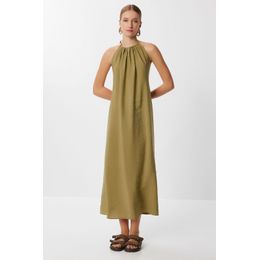 Halterneck Drapierte Midi-Kleid