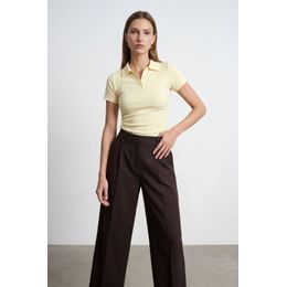 Damen Slim Fit Polo-Shirt in verk&uuml;rzter Form