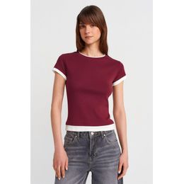 Damen Slim Fit Baumwoll Rundhalsausschnitt T-Shirt