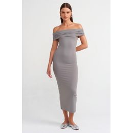 Schulterfreies Bodycon-Midi-Kleid