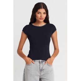 Slim Fit Baumwoll-Jersey Rundhalsausschnitt T-Shirt