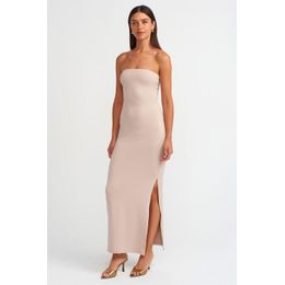Tr&auml;gerloses Bodycon-Maxikleid mit Schlitz