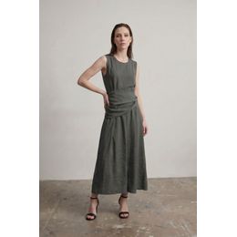 &Auml;rmelloses A-Linien-Midi-Kleid