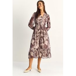 Paisley V-Ausschnitt Midikleid