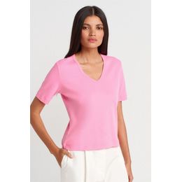Damen Baumwoll V-Ausschnitt T-Shirt