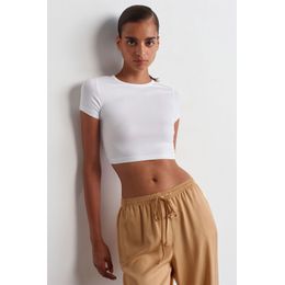 Damen Slim-Fit Cropped Crew Neck T-Shirt