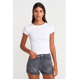 Damen Slim Fit Baumwoll-Crop-Top