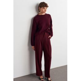 Hochtaillierte weite Crepe-Hose