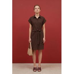 Baumwoll-Popeline Mini-Hemdkleid