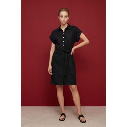 Baumwoll-Popeline Mini Hemdblusenkleid