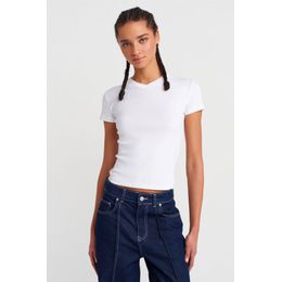 Slim Fit Baumwoll V-Ausschnitt T-Shirt