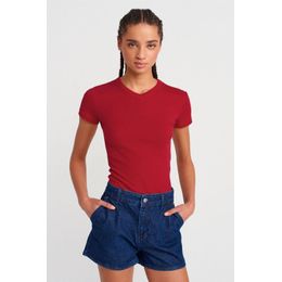 Slim Fit Baumwoll V-Ausschnitt T-Shirt