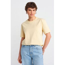 Damen Baumwoll Rundhalsausschnitt T-Shirt