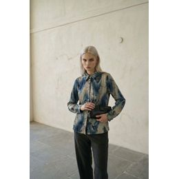 Damen Abstract Samt Gewebtes Hemd