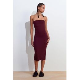 Tr&auml;gerloses Bodycon-Midi-Kleid
