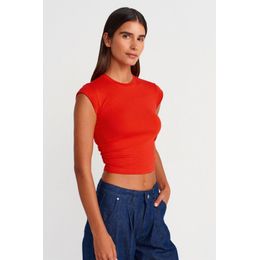 Damen &auml;rmelloses Crop-Top-T-Shirt
