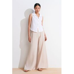 Hochtaillierte Weite Tencel Palazzo-Hosen