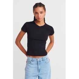 Slim Fit Baumwoll V-Ausschnitt T-Shirt
