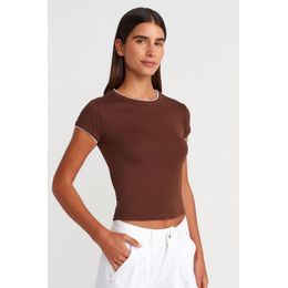 Damen Slim Fit Baumwoll-Crop-Top