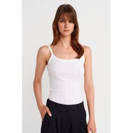 Slim Fit Rippstrick Baumwoll-Cami-Top