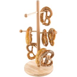 Servierst&auml;nder APS, braun (hellbraun), H:50cm &Oslash;:28cm, Buchenholz, Lebensmittelaufbewahrungsbeh&auml;lter, f&uuml;r Brezeln und Wurst, besonders stabil