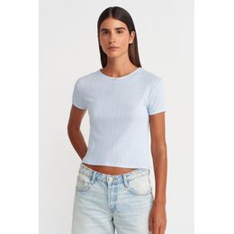 Damen Rippstrick Crop-Top