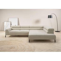Ecksofa Home Affaire "Antonelli, L-Form, incl. Kopfteilverstellung, Breite 312 cm", beige (natur), B:312cm H:71cm T:219cm, 95% Polyester, 5% Nylon, Sofas, Ecksofa, ohne Sitztiefenverstellung, in Cord, natur